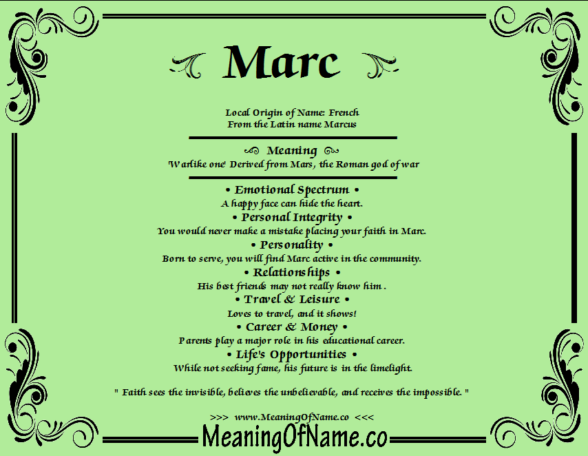 What Does The Name Marc Mean